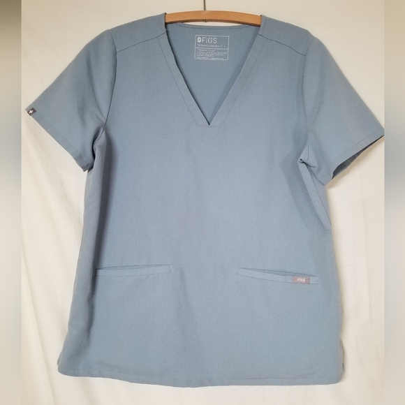Figs | Tops | Figs Dusty Blue 3 Pocket Scrub Top | Poshmark